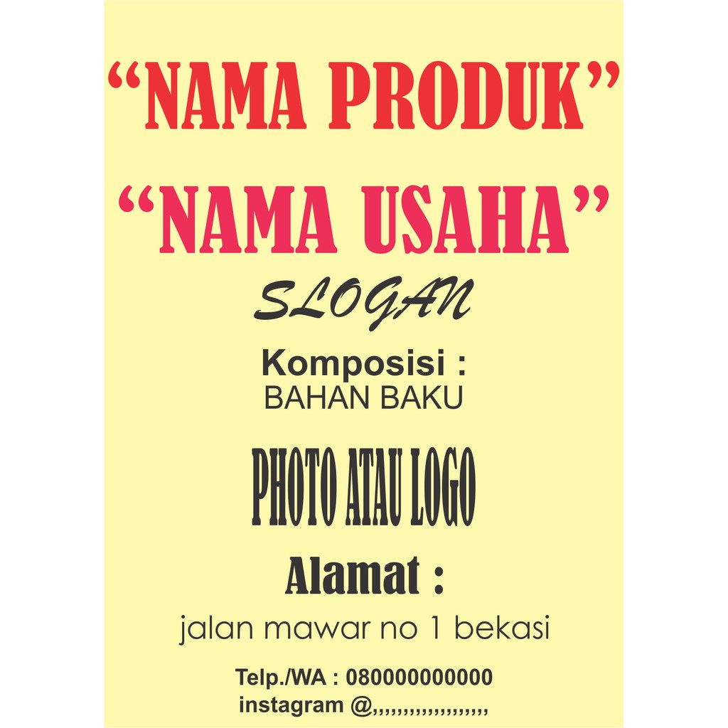 Jual Sticker Label Nama usaha umkm kotak | Shopee Indonesia