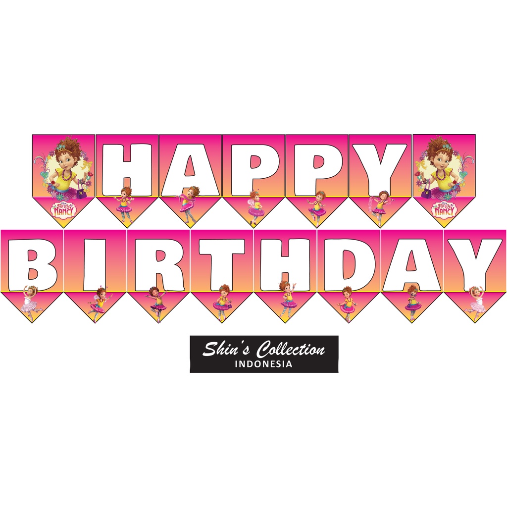 Jual Banner bunting flag happy birthday ulangtahun Fancy Nancy set ...