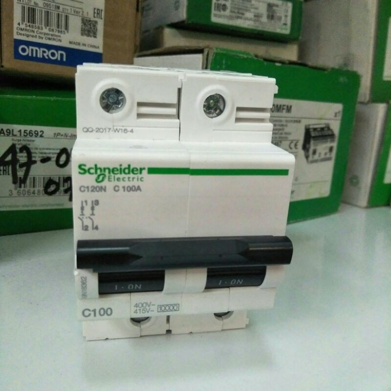 Jual Mcb Schneider C120N 2p 2phase 100A / C120N C100 | Shopee Indonesia