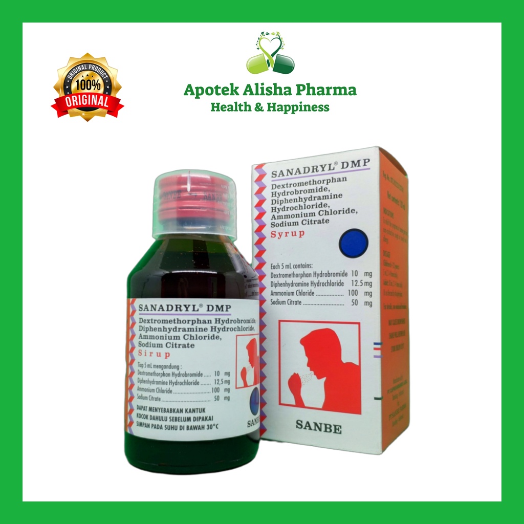 Jual Sanadryl DMP Sirup 60/120ml - Sanadril Merah Sirup Obat Batuk ...