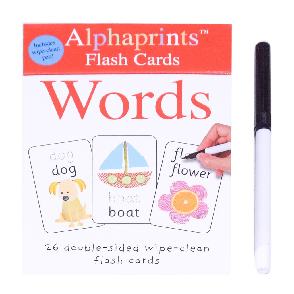 Jual Buku Import Anak Alphaprints: Wipe Clean Board Flash Cards Words ...