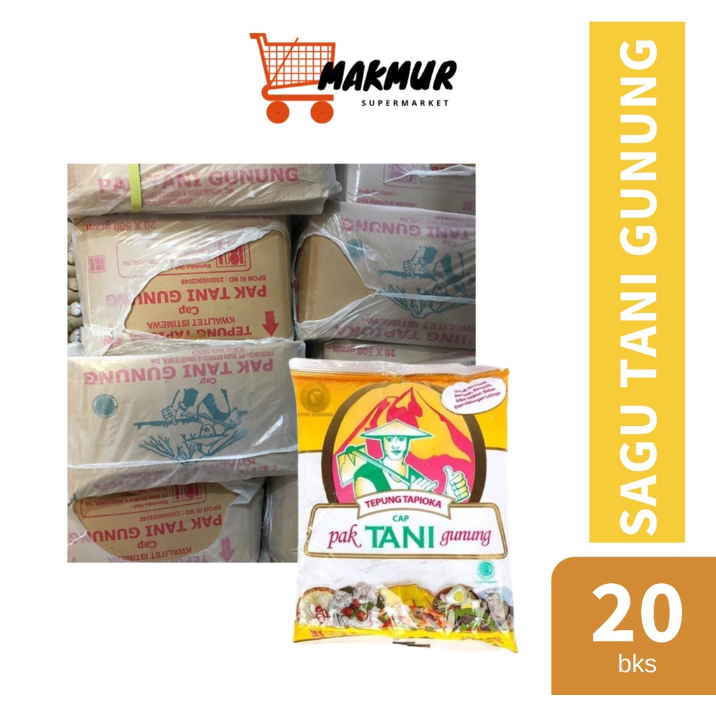 Jual Sagu Tani Gunung Tepung Tapioka 500 gram - 1 dus isi 20 bks ...