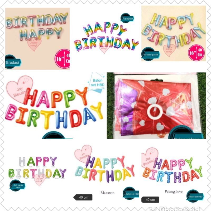 Jual BALON SET HAPPY BIRTHDAY MACARON pastel/BINTANG LOVE/PELANGI LOVE ...