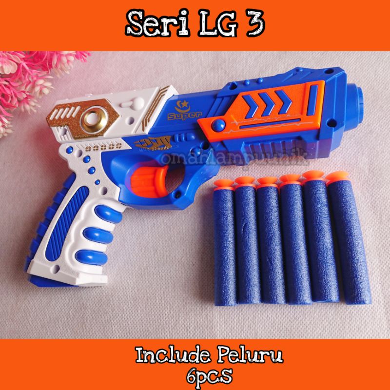 Jual MAINAN ANAK PISTOL TEMBAKAN SOFT GUN DENGAN PELURU BUSA DAN PELURU ...
