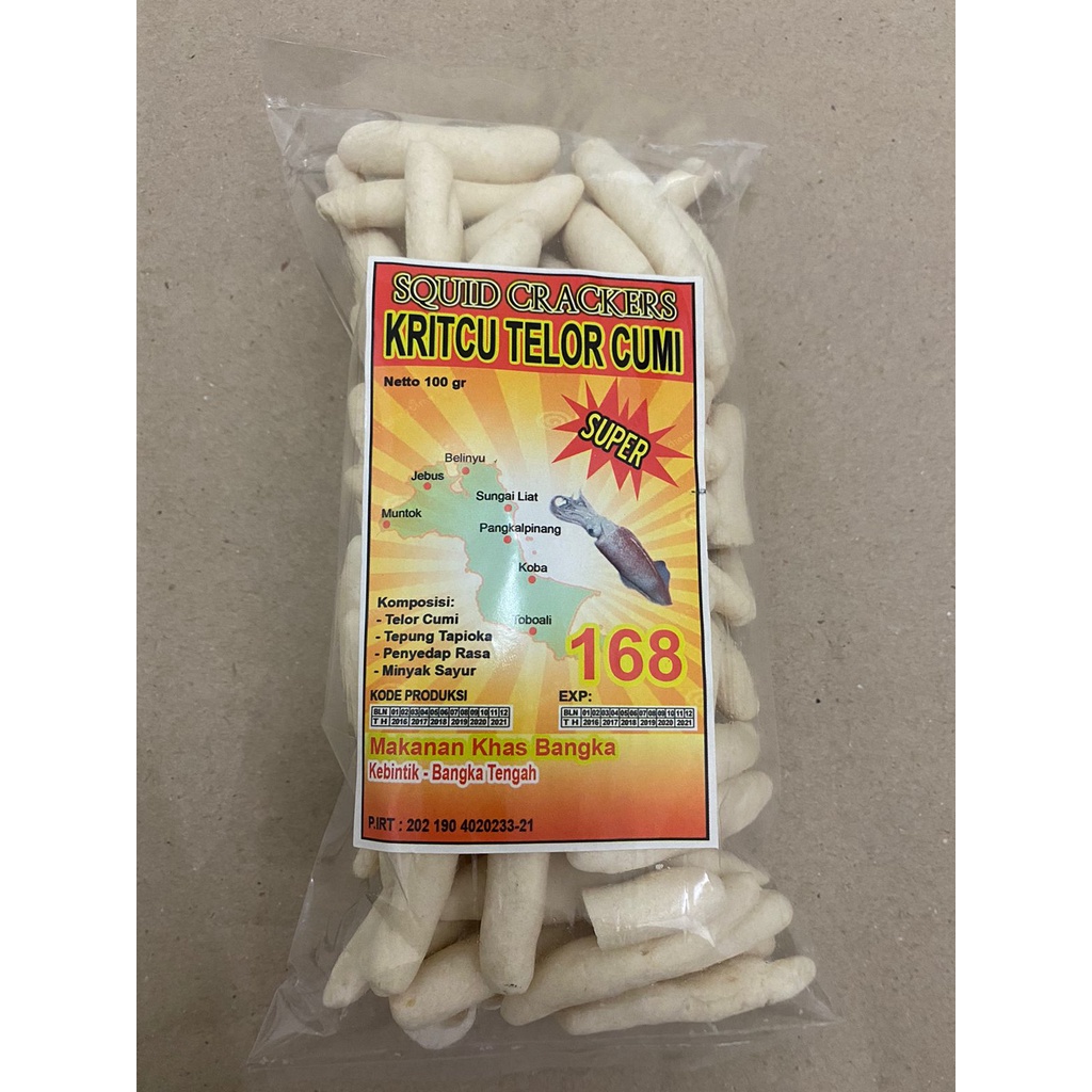 Jual Kritcu Telor Cumi 100 Gram Squid Crackers 168 - Makanan Khas ...