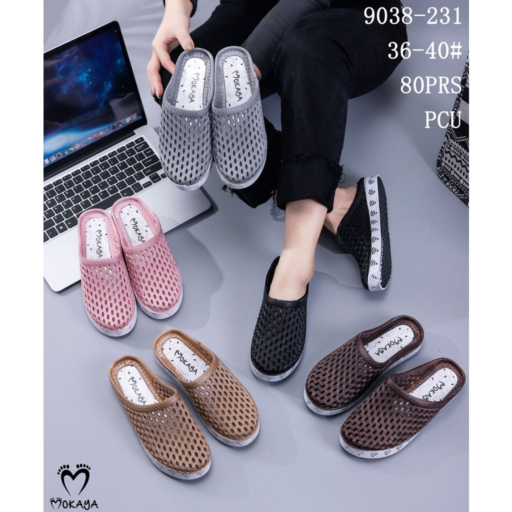 Jual Sepatu Slop Bakpao Jelly Wanita Bakpao Motif Lubang Jaring Keren ...