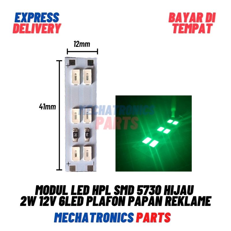 Jual [DSP-9084] HPL LED MODUL 2 WATT 12 VOLT 6 LED GREEN HIJAU SMD 5730 ...