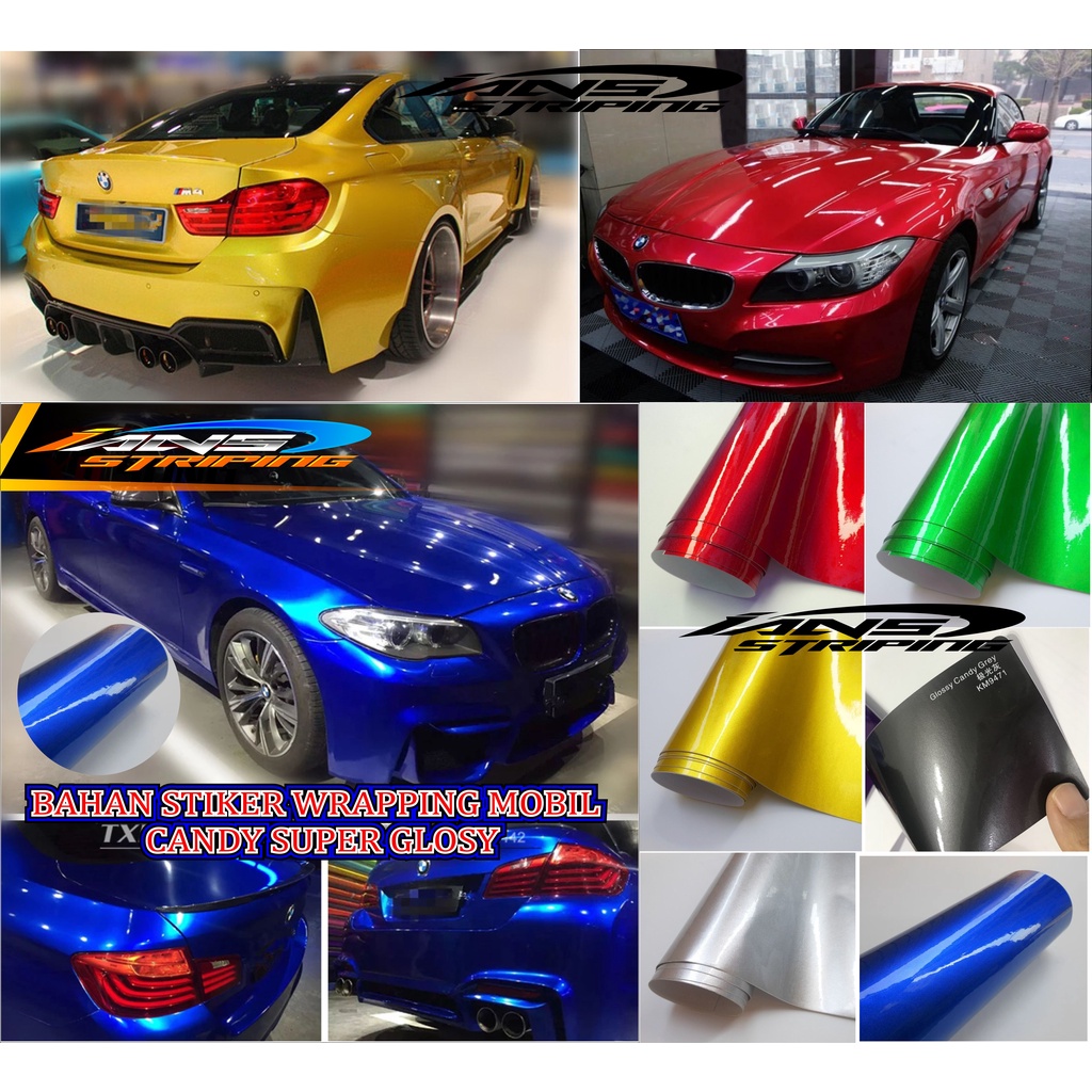 Jual STIKER METALIK CANDY SUPER GLOSSY PANJANG 152CM , STIKER MOBIL ...