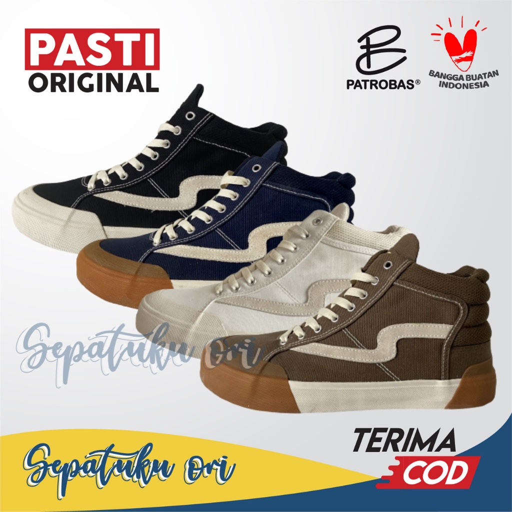 Jual Sepatu Patrobas Cloud High Black White Navy Gum Olive Off White ...