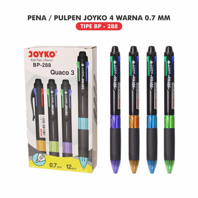 Jual Pulpen 4 Warna Joyko Quaco 3 BP-288 | Shopee Indonesia