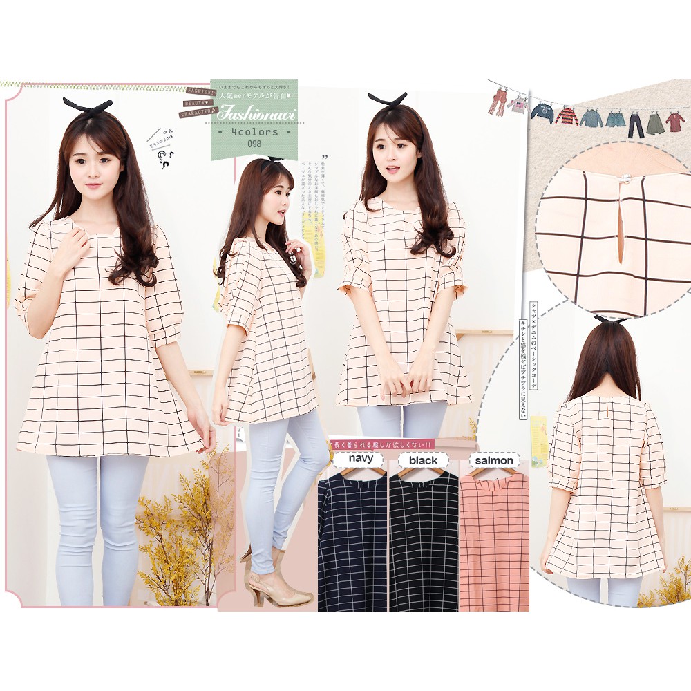 Jual GOCER BLOUSE KOREA STYLE KUALITAS PREMIUM 098 | Shopee Indonesia