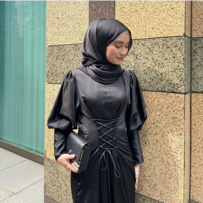 Jual Gretta Dress Silk - Dress satin silk tali serut custom dress ...