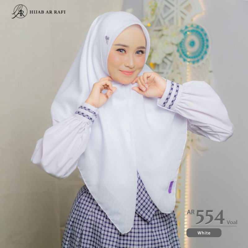Jual Hijab Arrafi || Arr 554 Segi Empat Putih / hijab sekolah ...