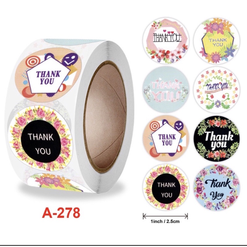 Jual Sticker Label Thank you ukuran kecil 2.5 cm 50 pcs Stiker Terima ...