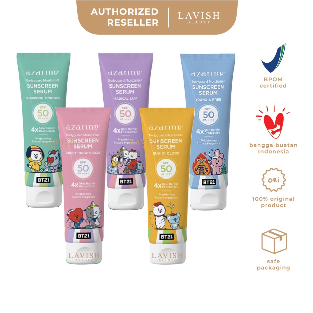 Jual AZARINE x BT21 Body Guard Moisturizer Sunscreen Serum SPF 50 PA ...
