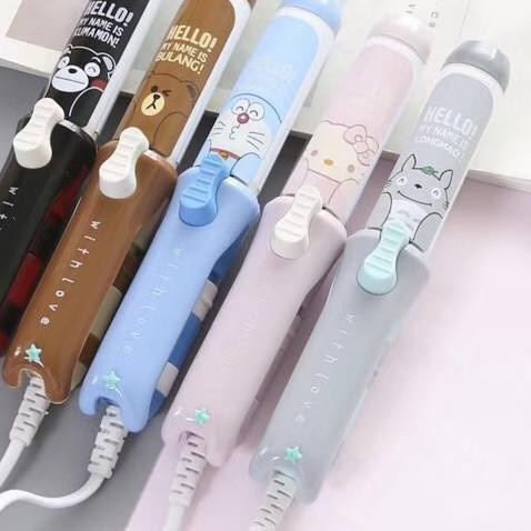 Jual Alat Catok Rambut Mini 2 in One Curly Rambut Kitty Doraemon Totoro ...