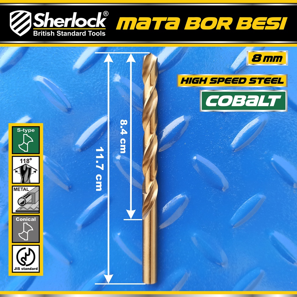 Jual Mata Bor Besi JIS Standard High Speed Steel Cobalt 8 mm (1 Pcs ...