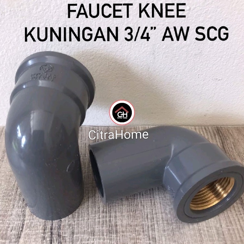 Jual KDD Faucet Knee PVC drat Kuningan 3/4” AW SCG | Shopee Indonesia