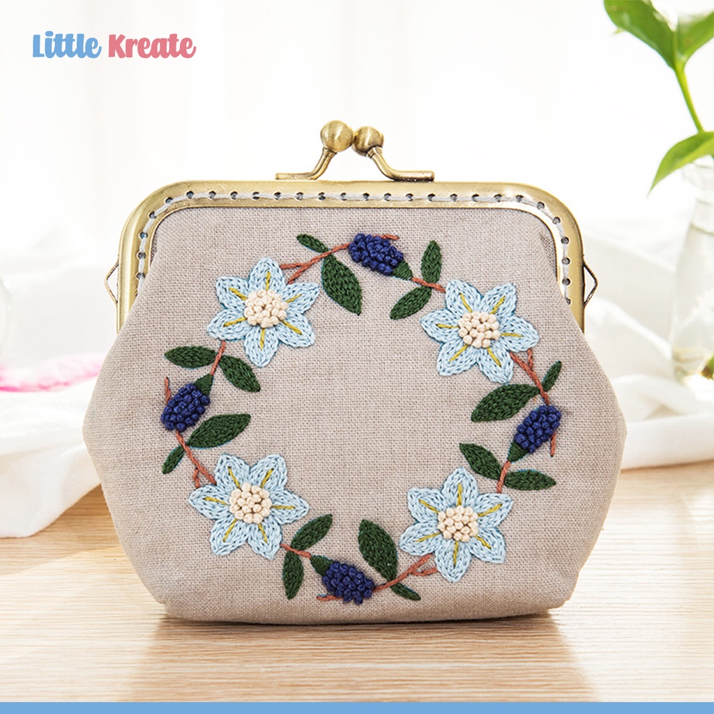 Jual EG#101 DIY Tas Sulam - Dompet Koin / DIY Hand Embroidery Coin ...
