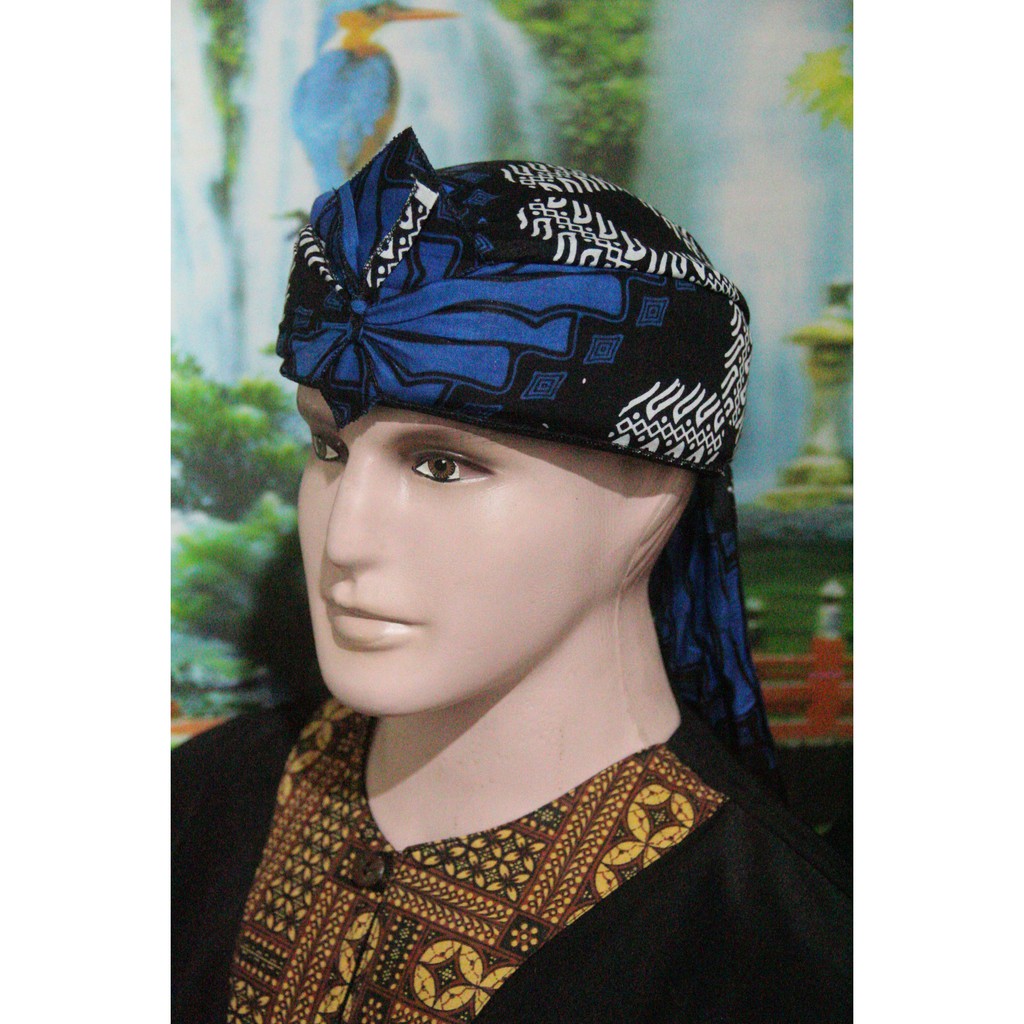 Jual blankon sunda jawa dewasa anak tradisional atas full tutup(biru ...