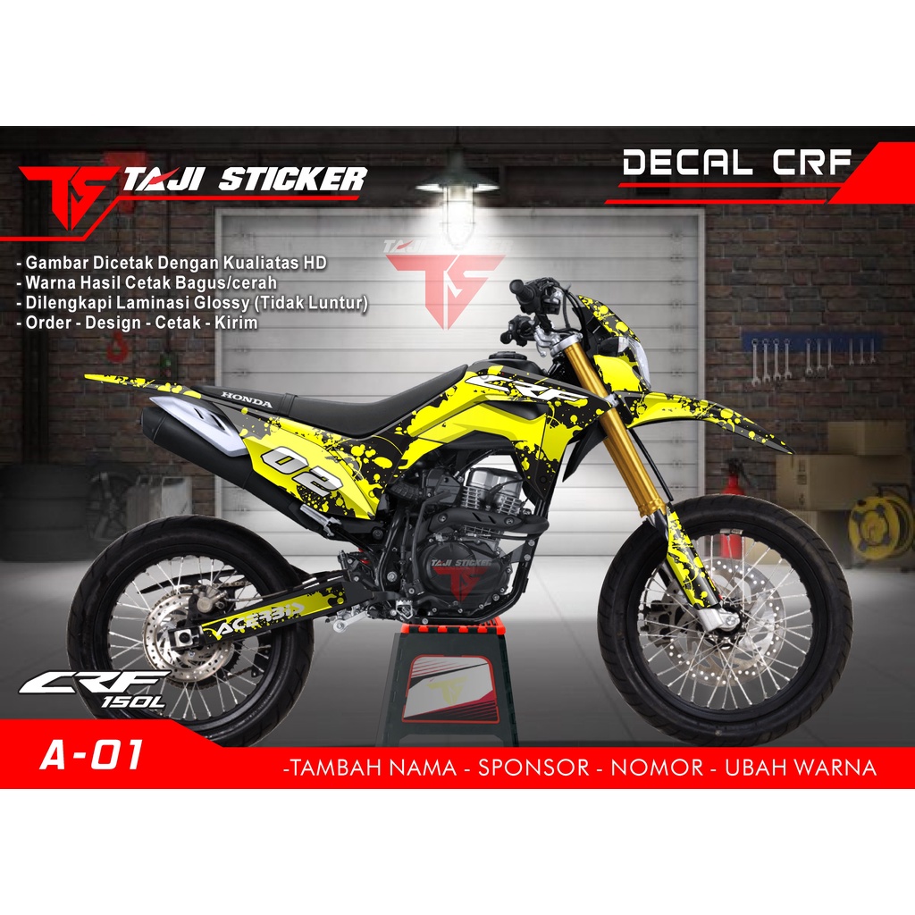 Jual STIKER DECAL CRF 150L CUSTOM FULL BODY SUPERMOTO ABSTRAK ELEGAN ...