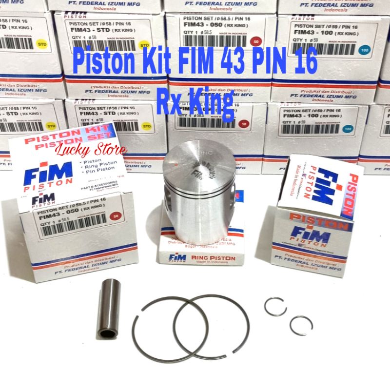Jual Piston Kit FIM 43 PIN 16 RX King ORIGINAL FIM | Shopee Indonesia