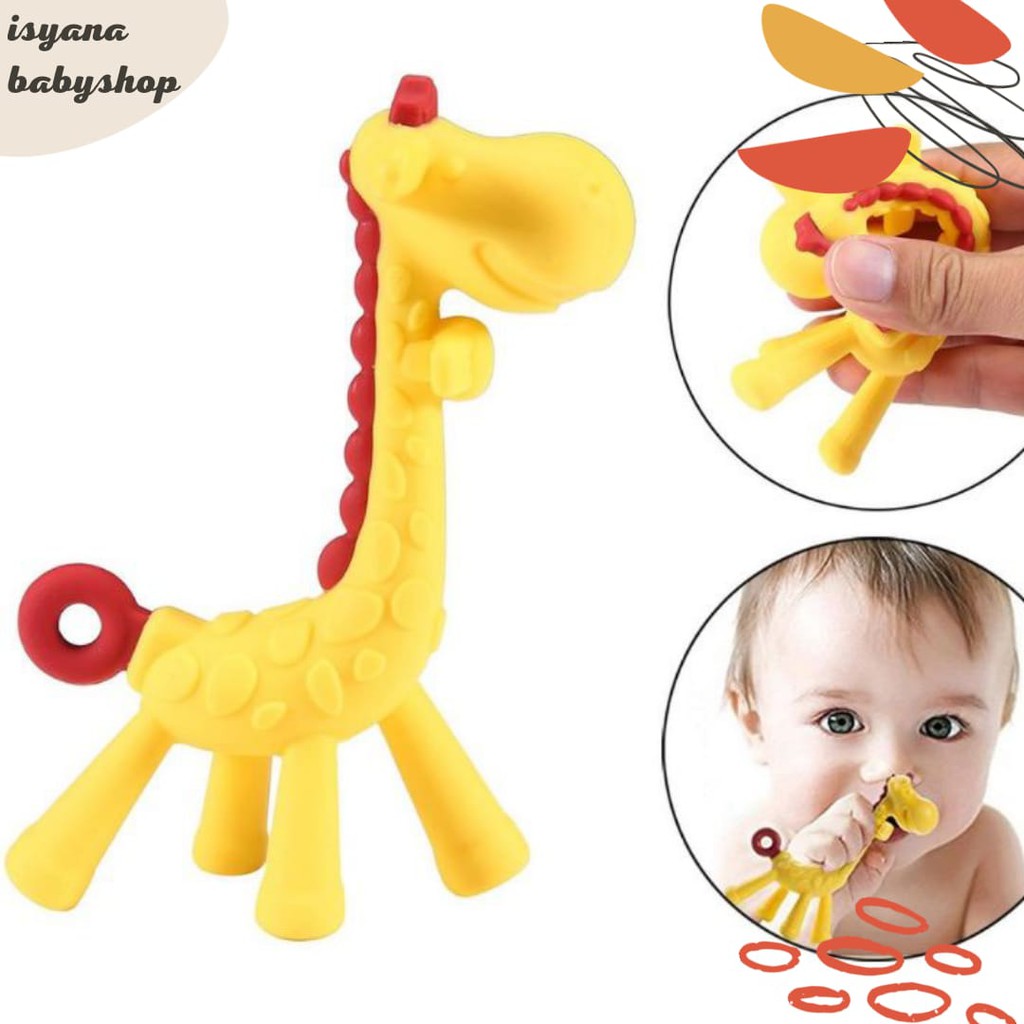 Jual Gigitan Bayi Teether Bayi Mainan Anak Bentuk Jerapah BPA Free ...