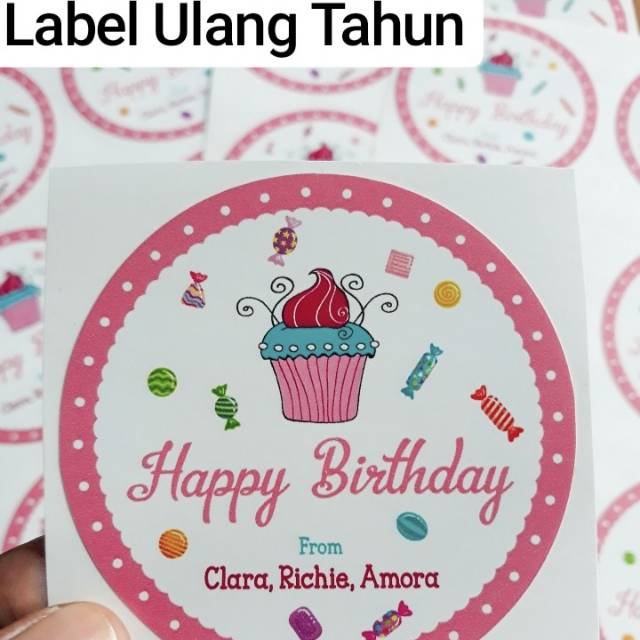 Jual Label Ulang Tahun / Sticker Toples / Sticker Happy Birthday ...
