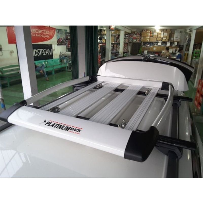 Jual Paket rack platinum alumunium cross bar jepit roofrail grand ...