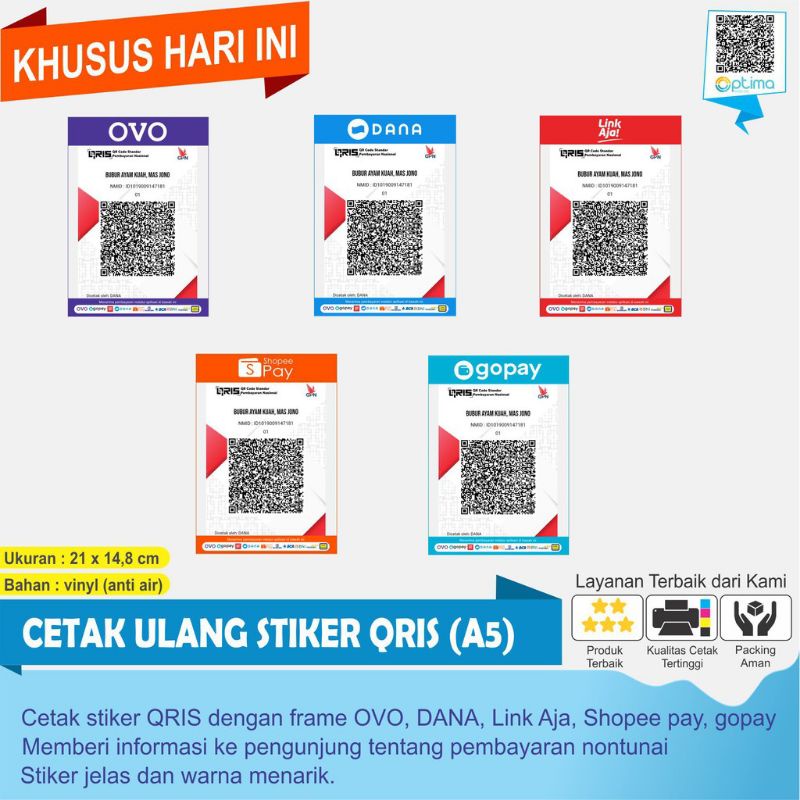 Jual QRIS SALDO DIGITAL STIKER CROMO HVS | Shopee Indonesia