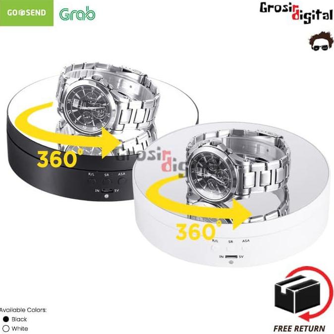 Jual TURNABLE STAND TEMPAT FOTO PRODUK PUTAR DISPLAY TURN TABLE 16 CM ...