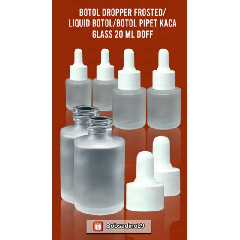 Jual Botol dropper frosted/botol liquid/botol kaca pipet/glass 20ml ...