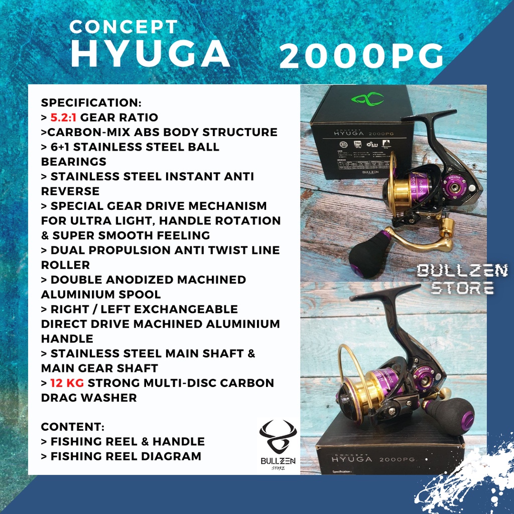 Jual BULLZEN Reel Pancing Concept HYUGA | Shopee Indonesia
