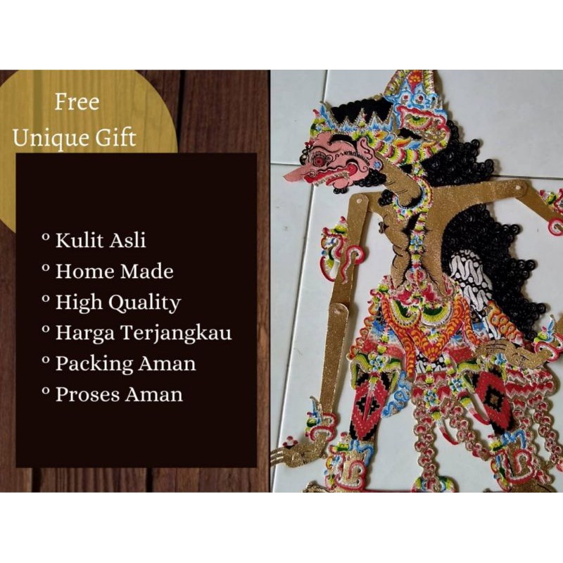 Jual Wayang Kulit Patih Sabrang Alusan Emas | Shopee Indonesia