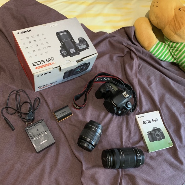 Jual KAMERA CANON EOS 60D + LENSA KIT 18-55 mm + LENSA TELE 55-250 mm ...