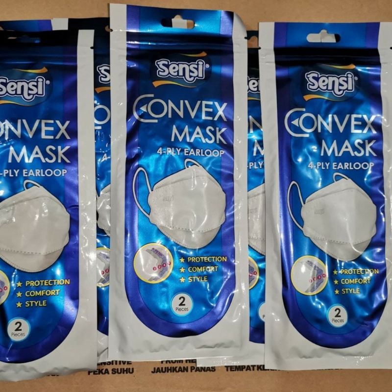 Jual Masker Sensi Convex 4ply Kemasan original Pabrik Sachet isi 2 pcs ...