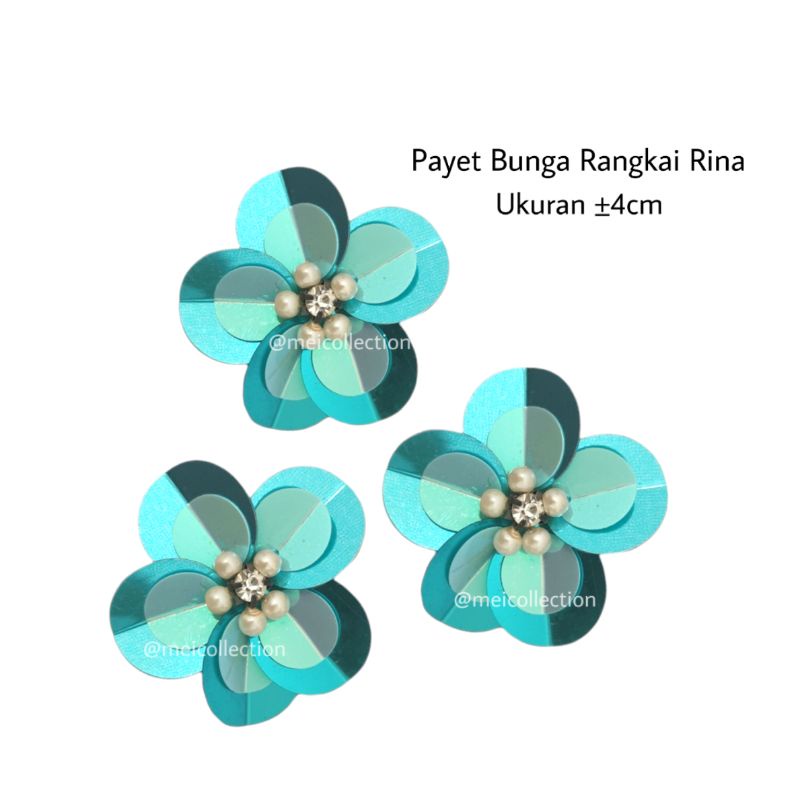 Jual payet rangkai bunga 3D APB Rina tosca SV 4cm custom warna kebaya ...