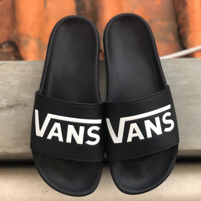 Jual VANS SLIDE SANDAL SCRIPT BLACK WHITE | Shopee Indonesia