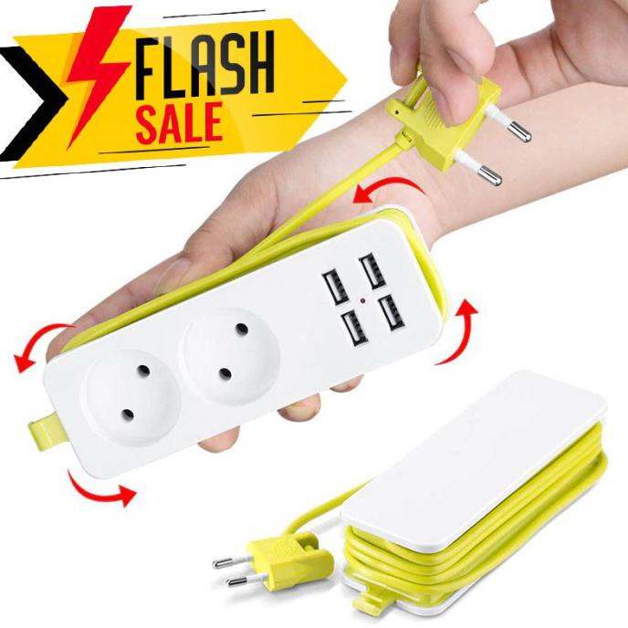 Jual Travel Strip Usb Power Usb Kontak Listrik 2 Socket Stop Colokan ...