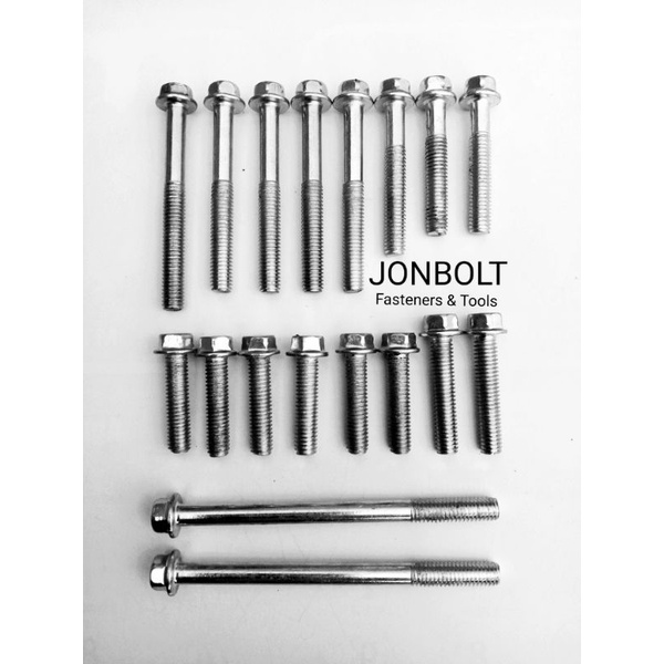 Jual Baut Blok Mesin Motor SHOGUN 1 set kanan kiri /set (18 pcs) | Shopee Indonesia
