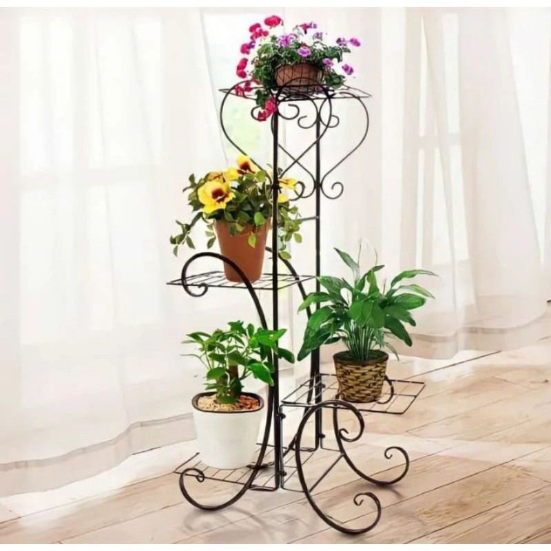 Jual standing pot bunga besi mahkota/ standing pot bunga tinggi 90cm ...