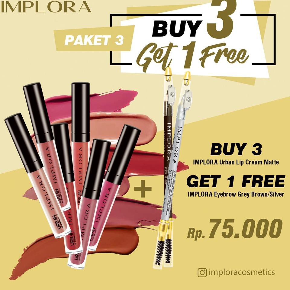 Jual Implora Promo Cosmetic Buy 3 Get 1 Free Eyebrow & Parfum (ART ...