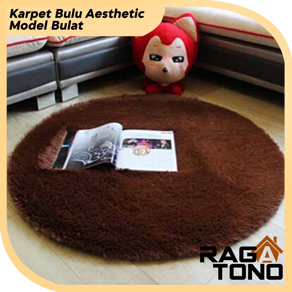 Jual Karpet Bulu Kamar Tidur Aesthetic Bentuk Bulat Diameter 80 cm | Shopee Indonesia