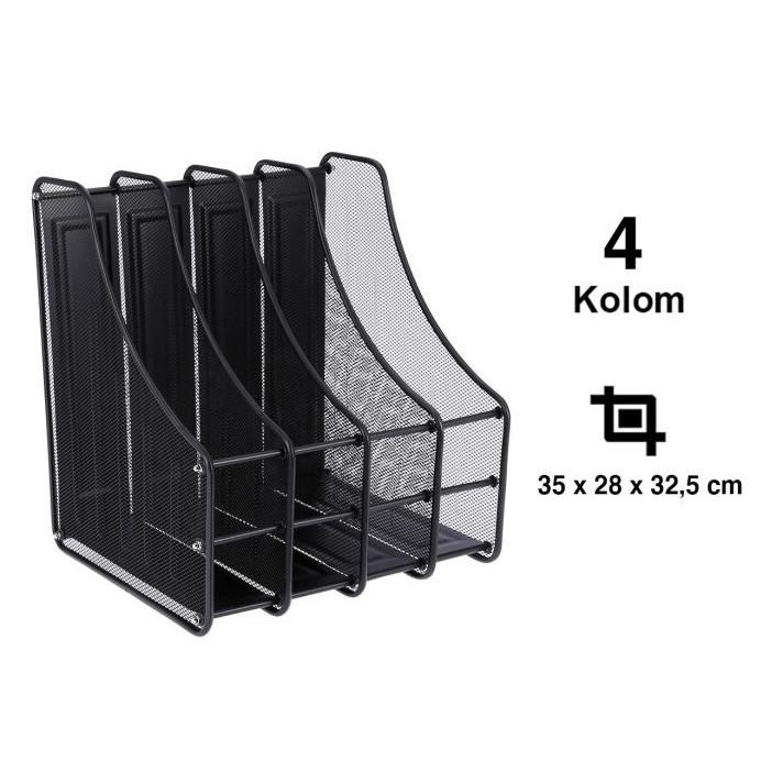Jual BOX FILE BESI 4 SUSUN SEKAT TIER JARING HITAM MAGAZINE FRAME ...