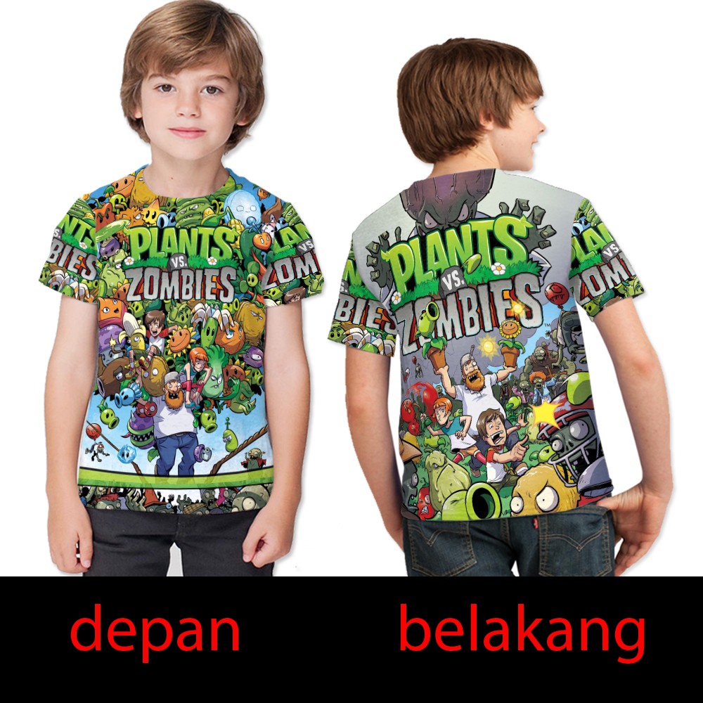 Jual Kaos Baju Plants Vs Zombie newart 3 Fullprint Anak | Shopee Indonesia