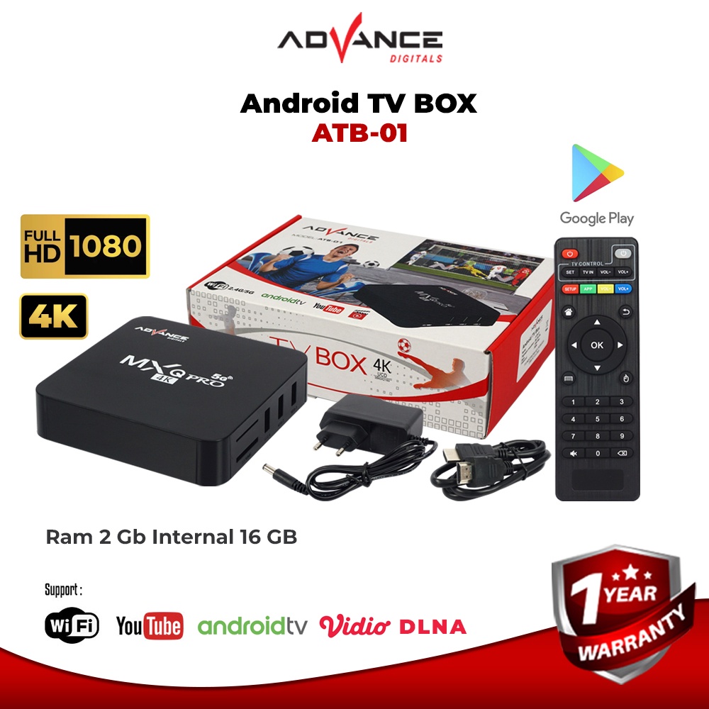 Jual Advance ATB-01 Android Tv Box Mxq Pro 4K Support Wifi 2+16Gb TV ...