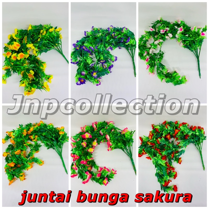 Jual Juntai Bunga Palsu Sakura Artificial Dekorasi Daun Plastik ...