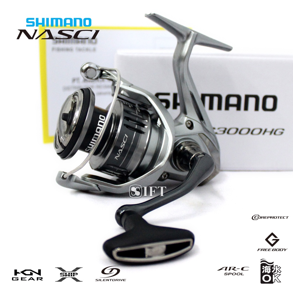 Jual Reel Shimano NASCI FC [2021] Power Handle | Spinning 500 1000 2500 3000 4000 5000 Saltwater ...