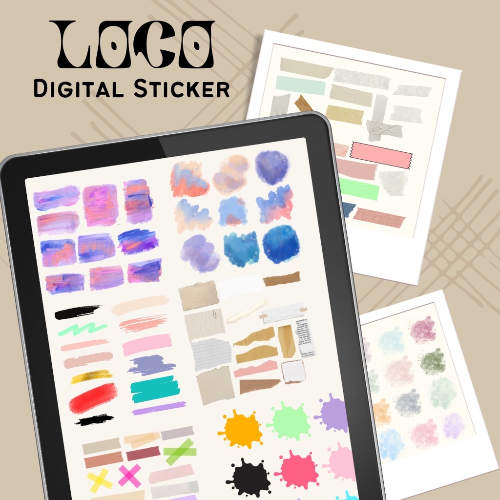 Jual Sticker Digital Pre-crop Functional Aesthetic Colorful --- Loco ...