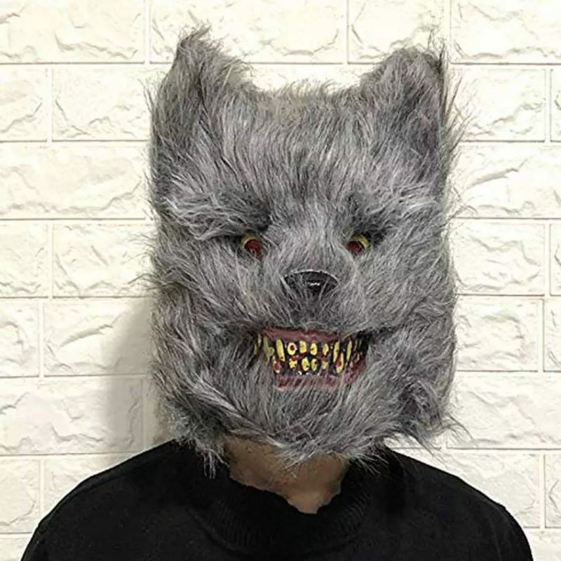Jual Topeng Serigala Berbulu Mask Halloween Wild Wolf Horor Cosplay ...